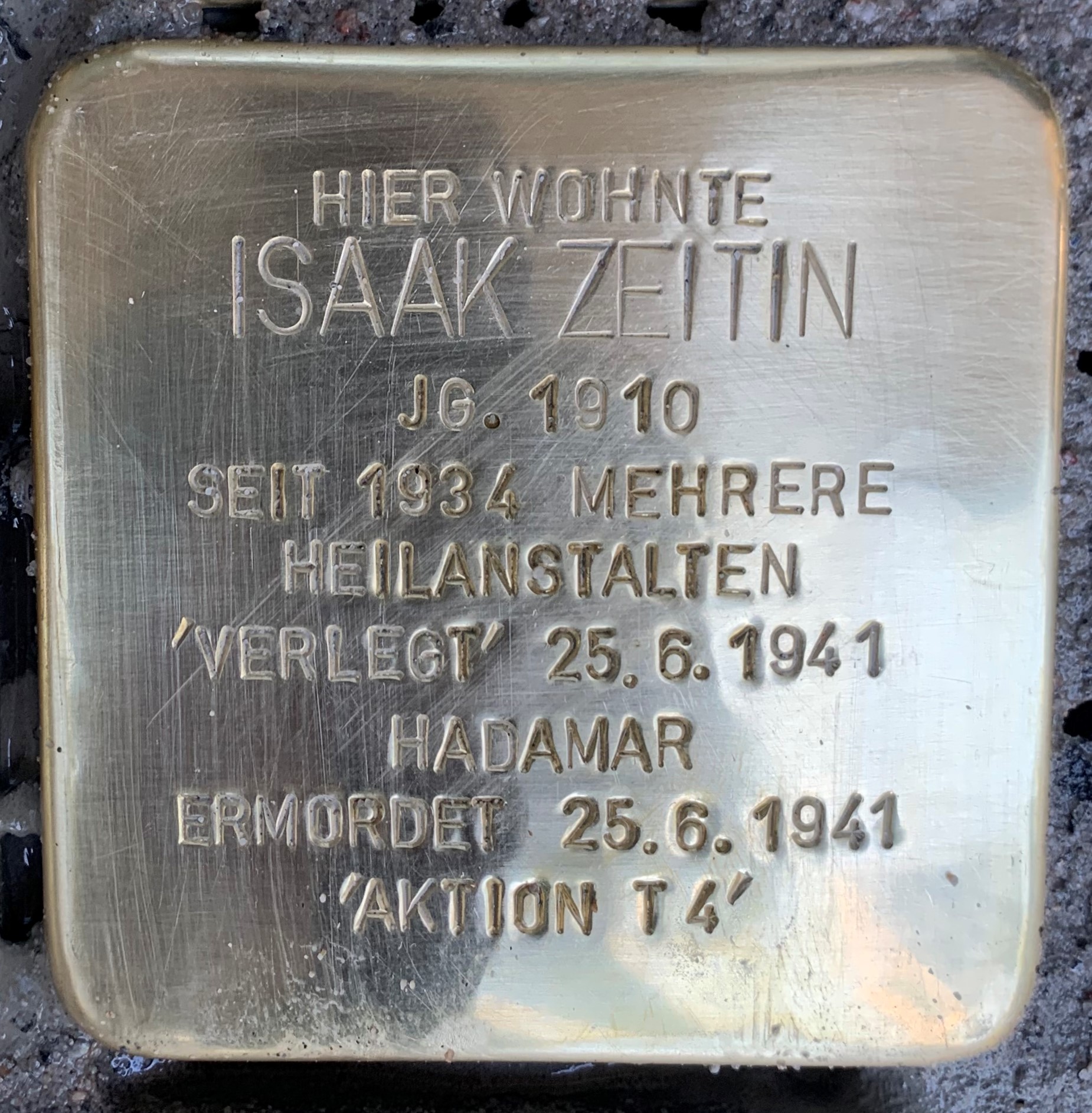 Isaak Zeitin – Stolpersteine Mainz